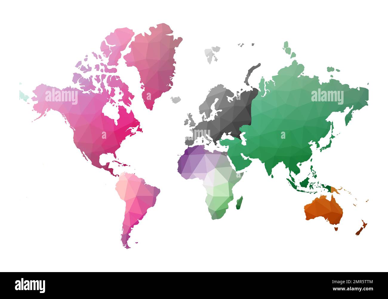 World Map in authentic low poly style. Vector illustration Stock Vector ...