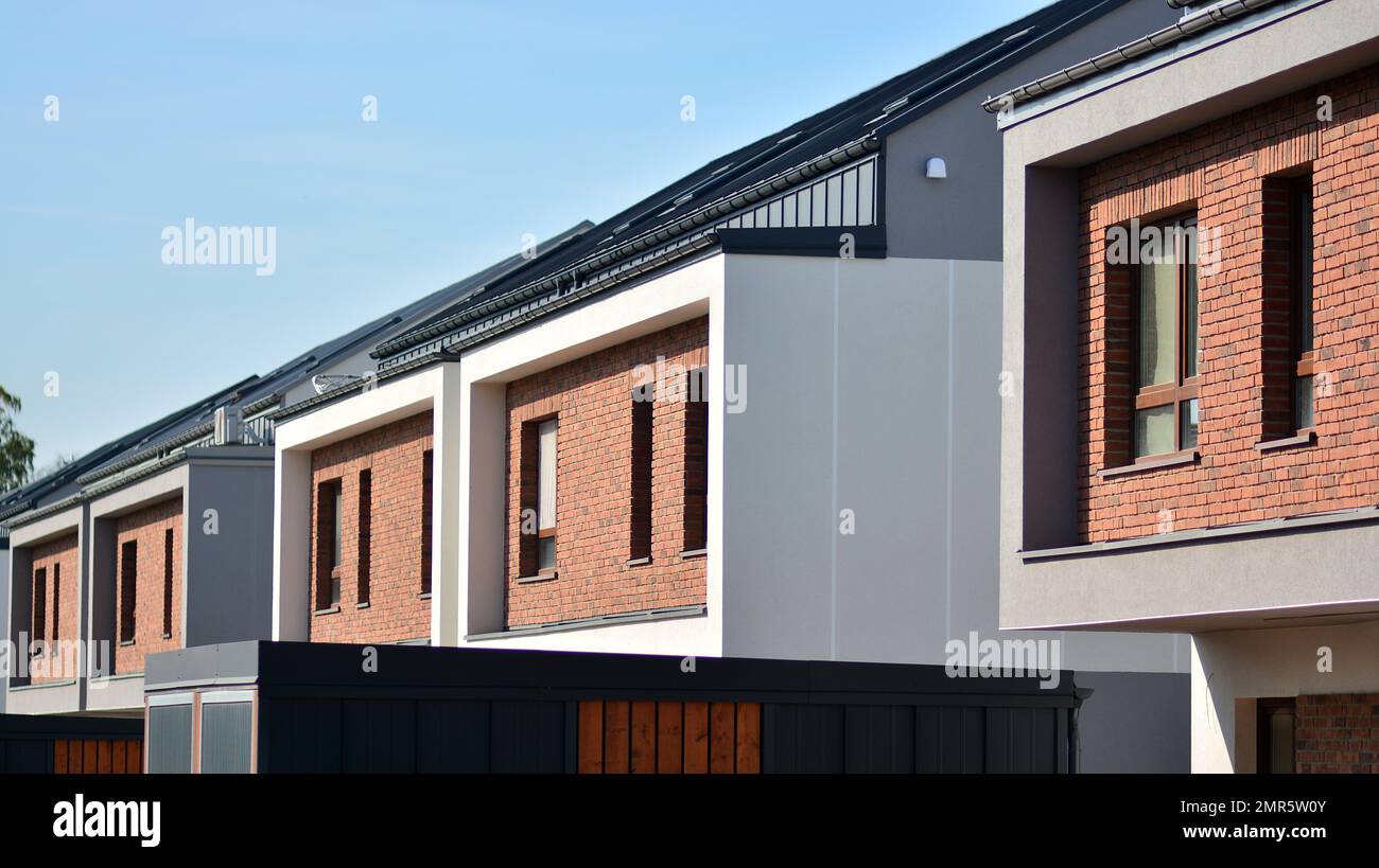 New single family house in a new development area. Residential home ...