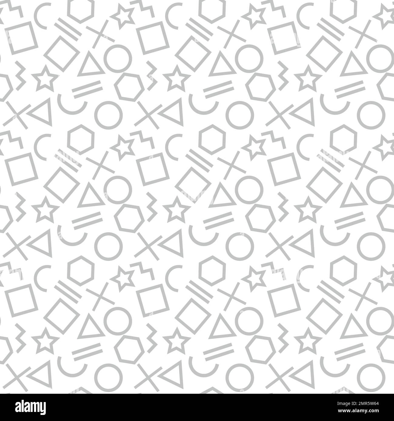 Stylish seamless pattern of simple grey geometric shapes on white ...