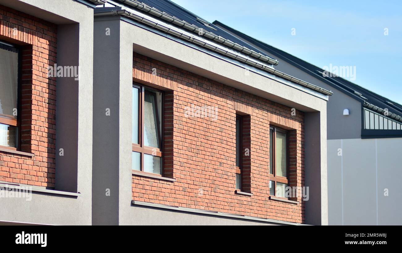 New single family house in a new development area. Residential home ...