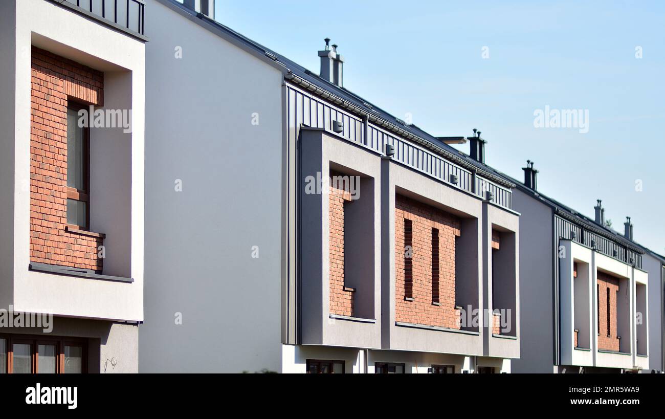 New single family house in a new development area. Residential home ...