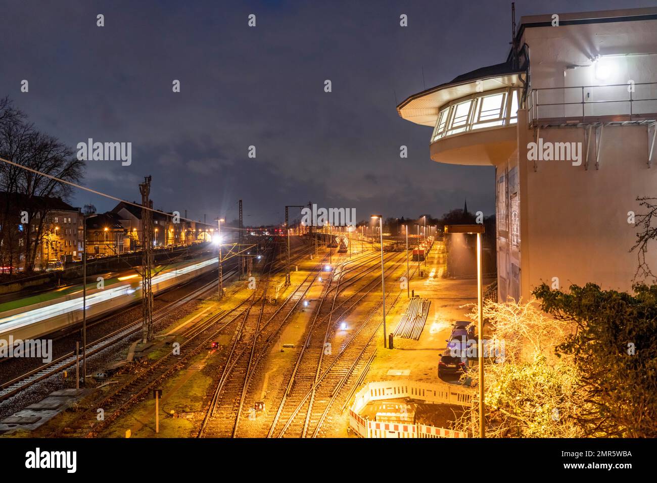 The Deutsche Bahn AG signal box in Mülheim-Styrum, controls train ...