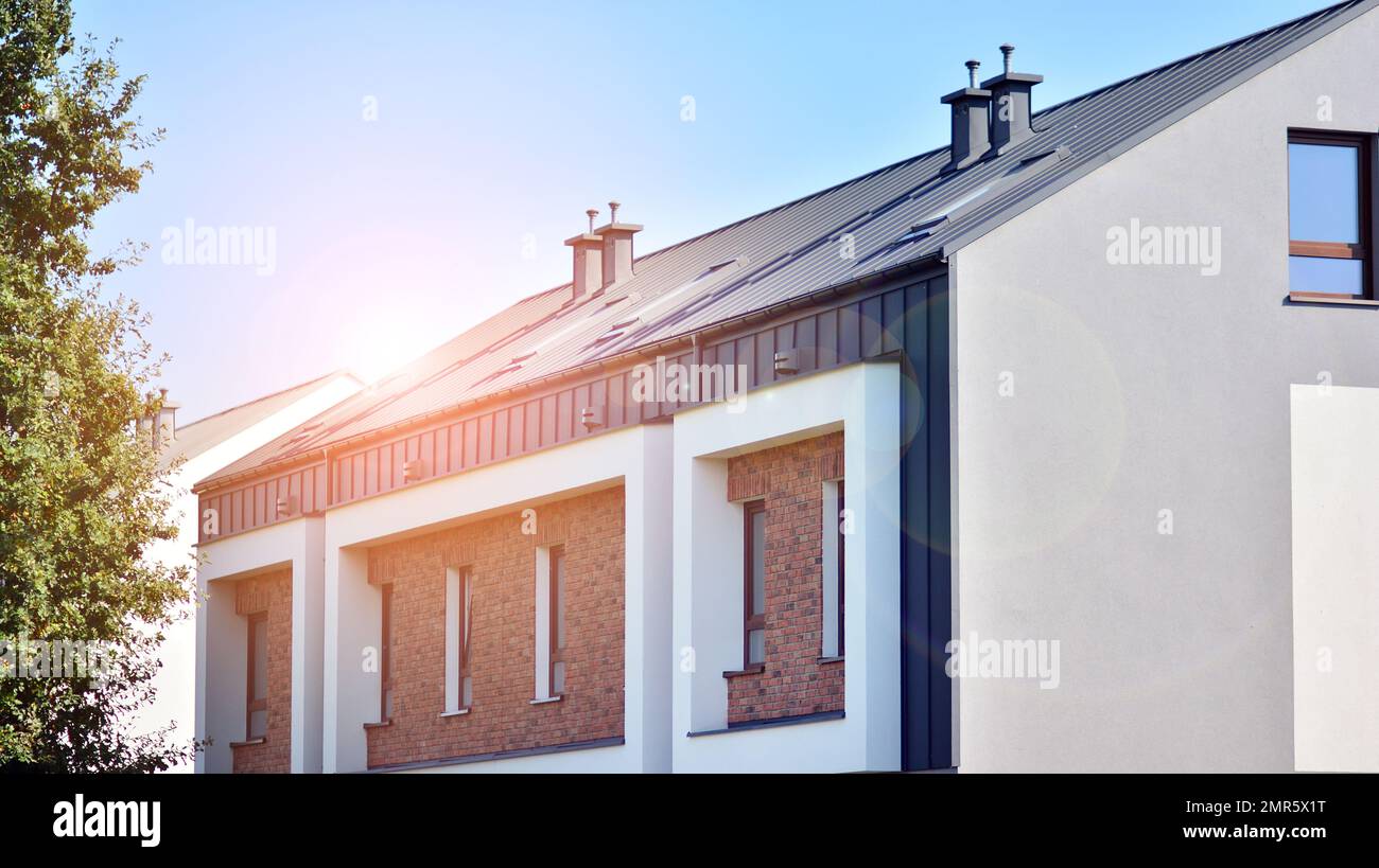 New single family house in a new development area. Residential home ...