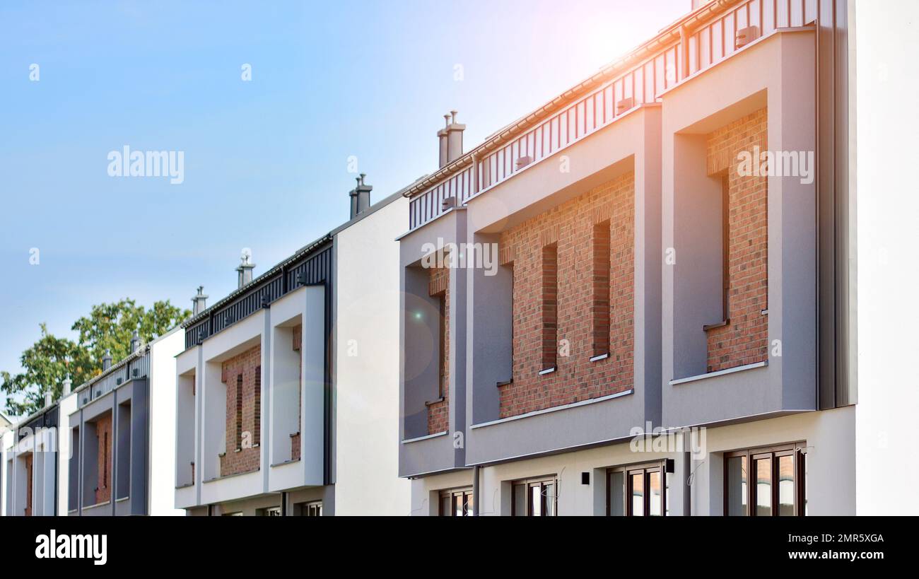 New single family house in a new development area. Residential home ...