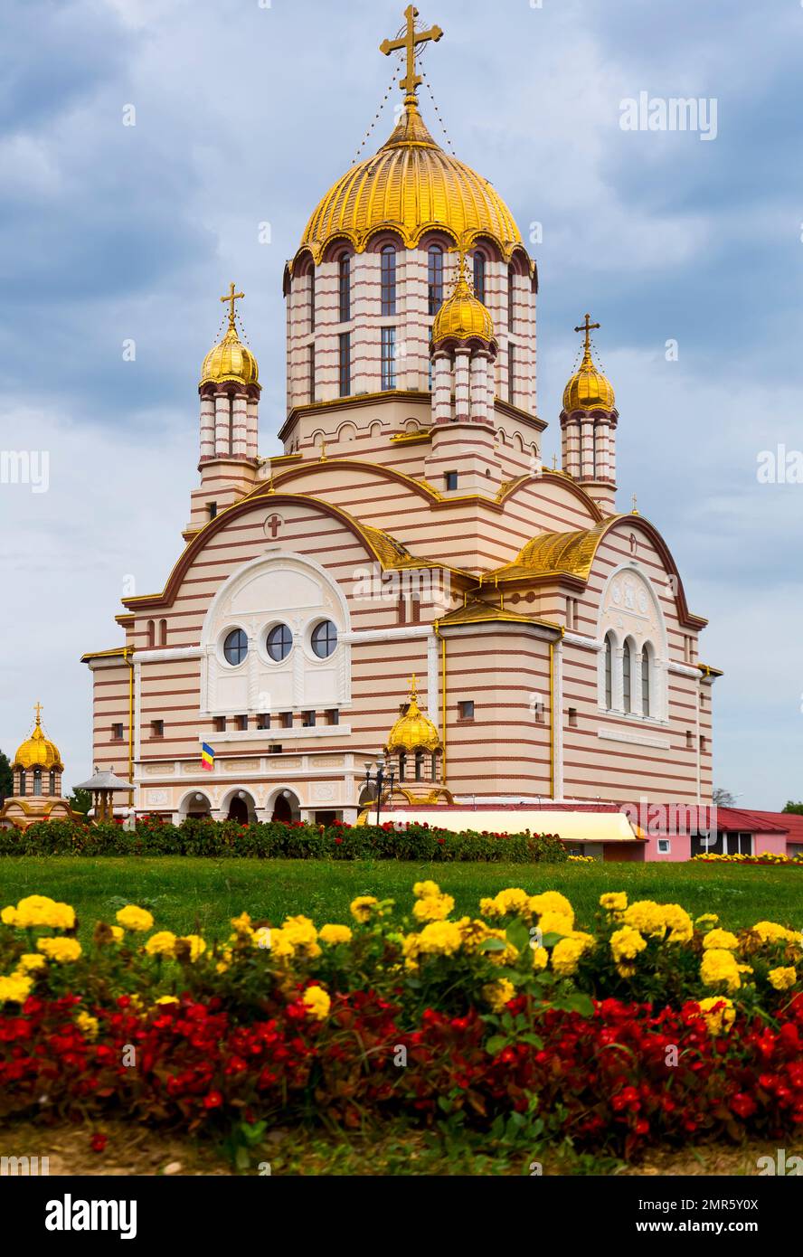 Cathedral with golden domes is landmark of Fagaras Stock Photo - Alamy