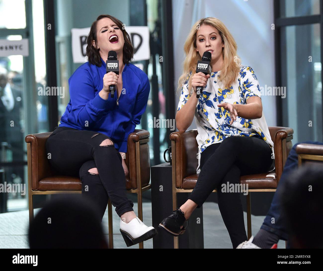 Comedians Corinne Fisher, left, and Krystyna Hutchinson participate in ...