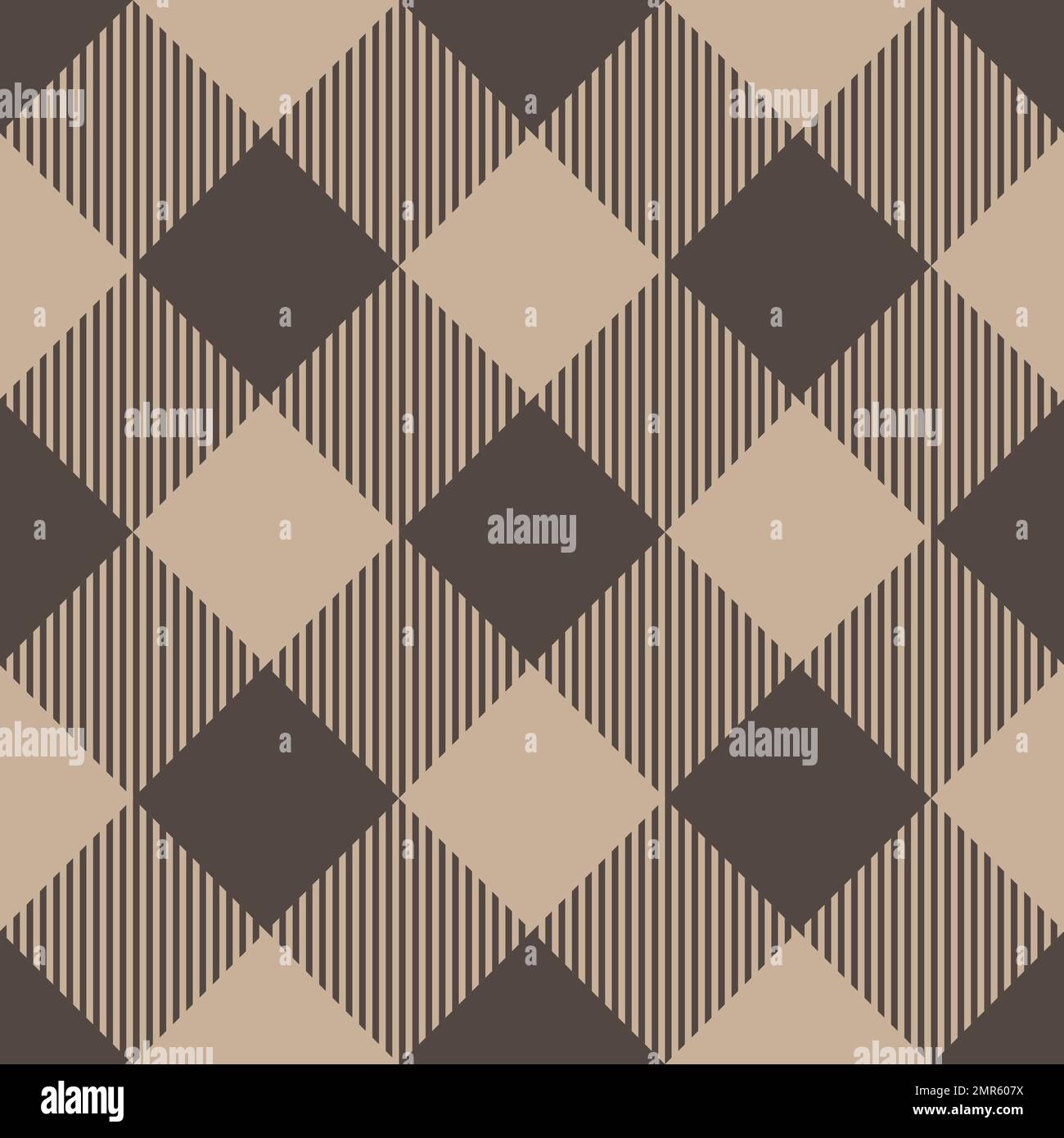Lumberjack plaid pattern in beige color. Seamless vector pattern ...