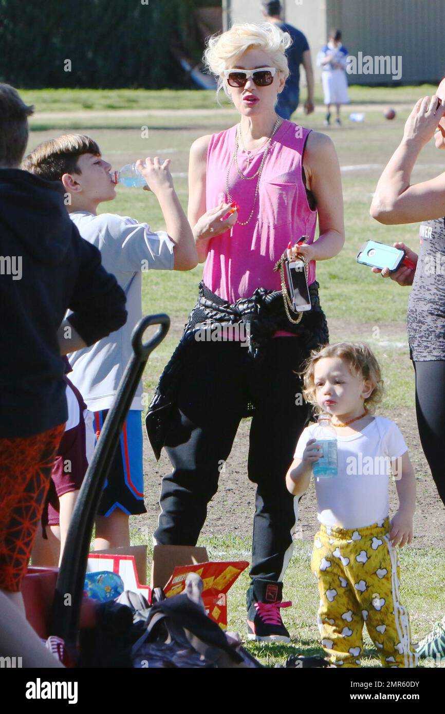 WORLDWIDE - Gewn Stefani brought the kids to the park to watch her son ...