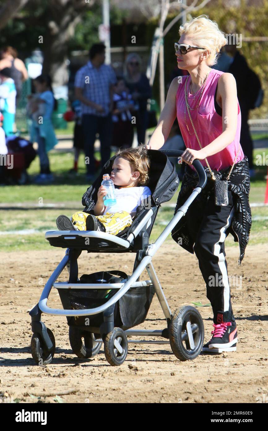 WORLDWIDE - Gewn Stefani brought the kids to the park to watch her son ...