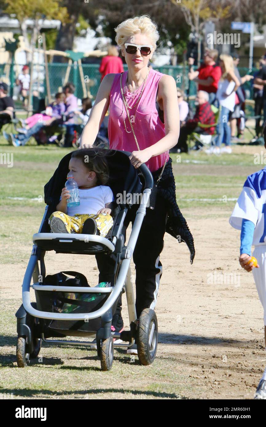 WORLDWIDE - Gewn Stefani brought the kids to the park to watch her son ...
