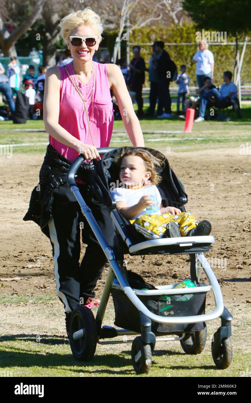 WORLDWIDE - Gewn Stefani brought the kids to the park to watch her son ...