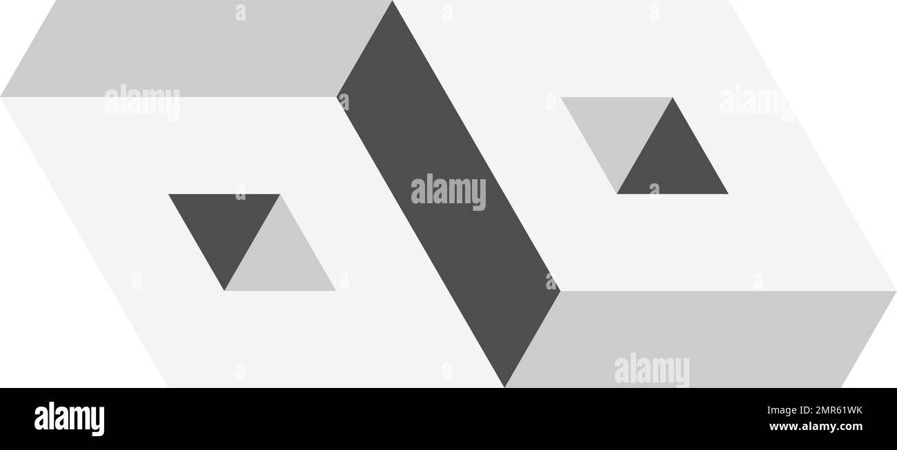 3d Impossible Object Geometric 3d Block Optical Illusion Vector Illustration Stock Vector