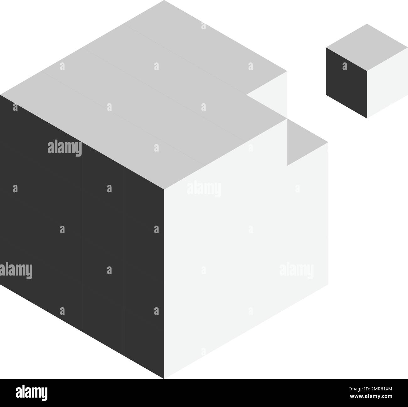 Solution design element concept. Block of 3D cubes with last piece ...