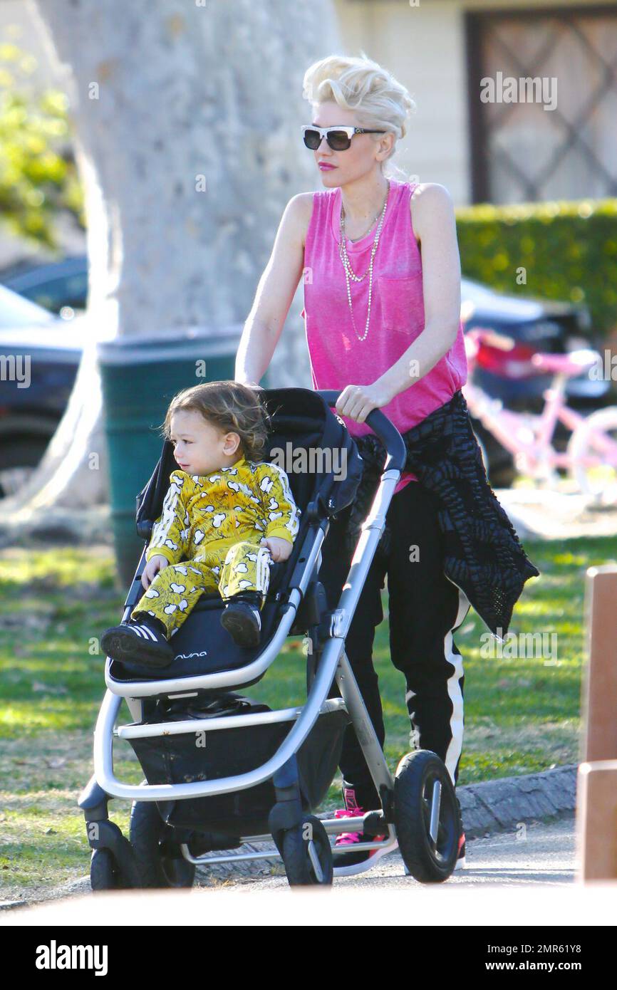 Gewn Stefani brought the kids to the park to watch her son play flag ...