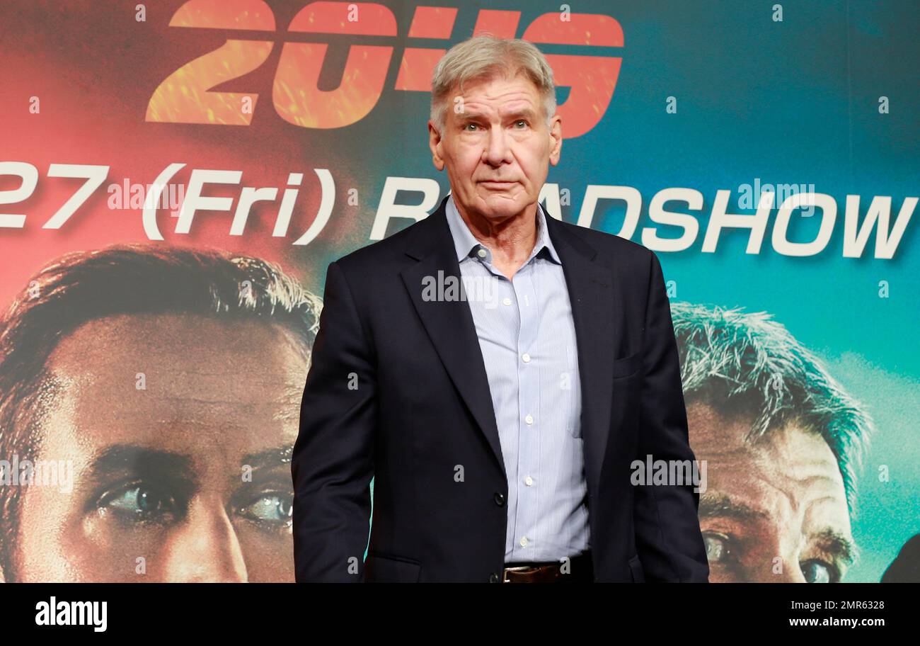 Actor Harrison Ford poses for photographers during a press conference ...