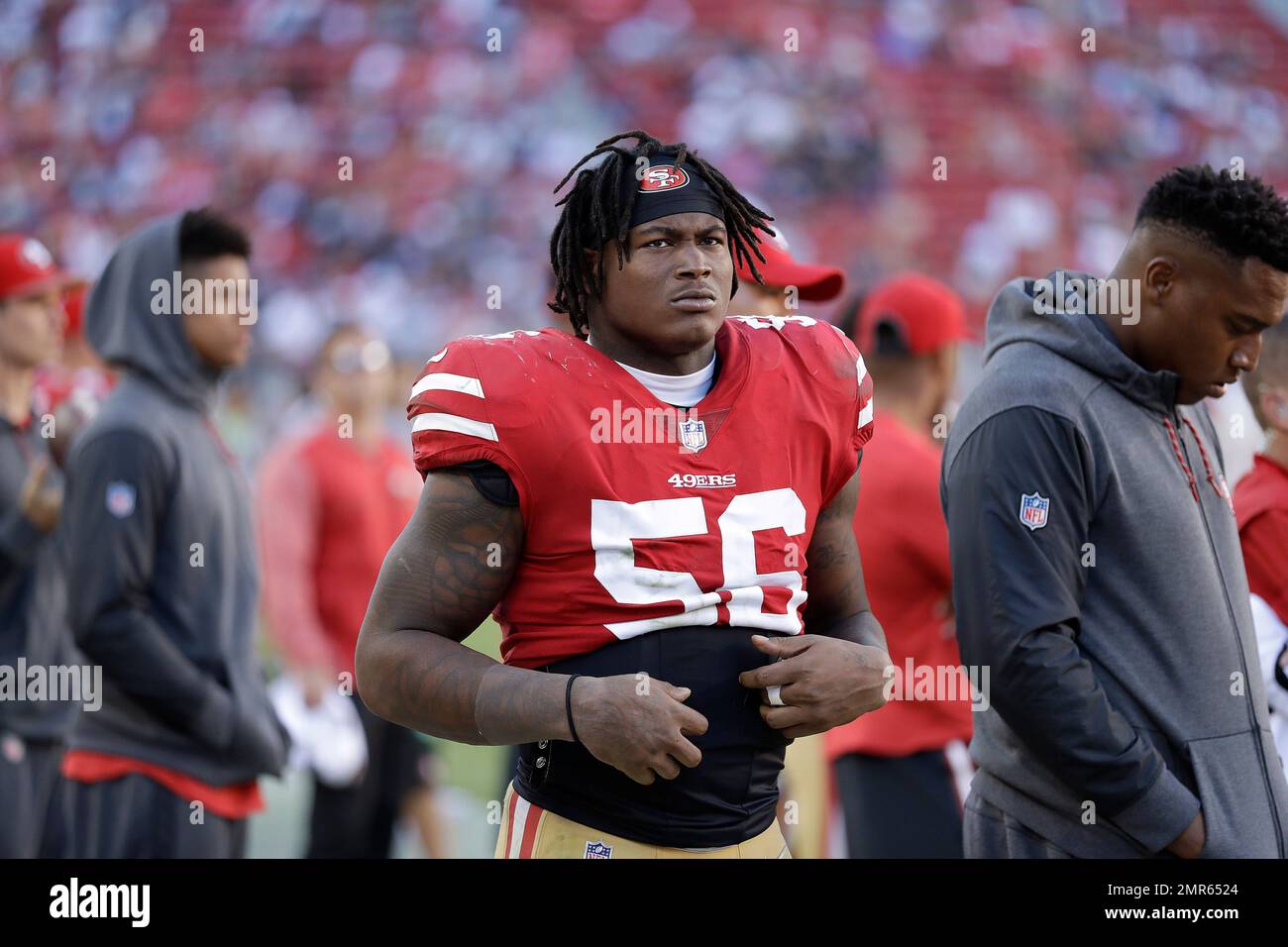 San Francisco 49ers linebacker Reuben Foster (56) stands on the ...