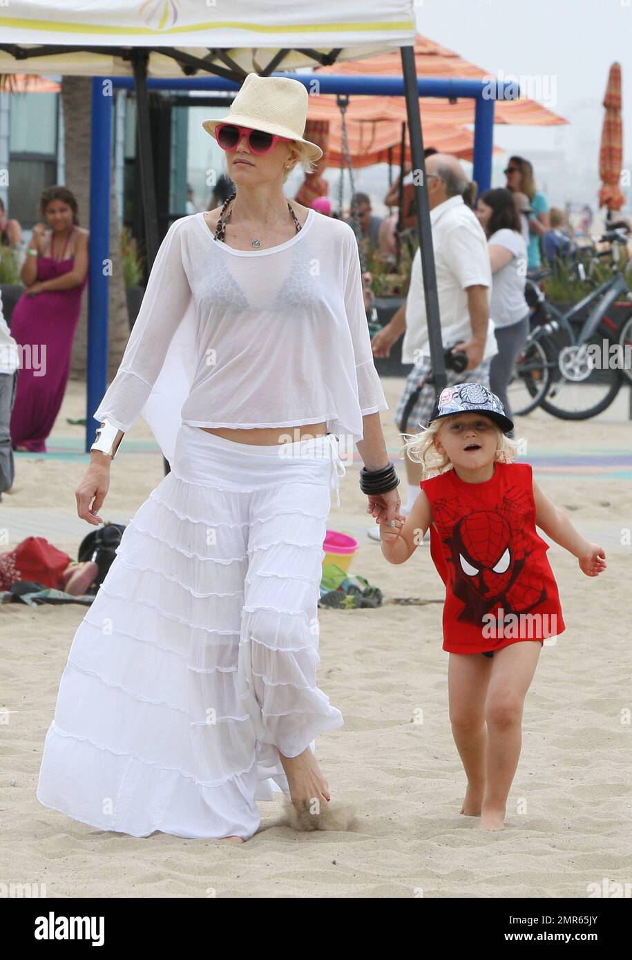Singer and fashion designer Gwen Stefani is seen taking her son Zuma to ...