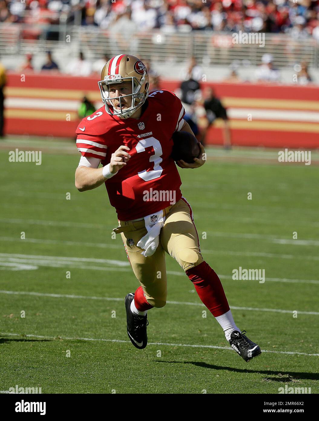 San Francisco 49ers quarterback C.J. Beathard (3) scrambles against the ...