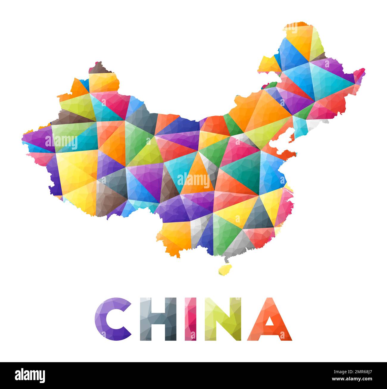 China polygonal map Stock Vector Images - Alamy