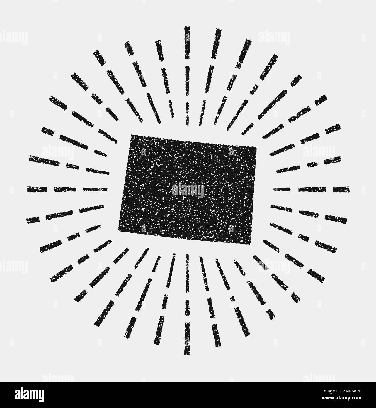 Vintage map of Colorado. Grunge sunburst around the US state. Black ...