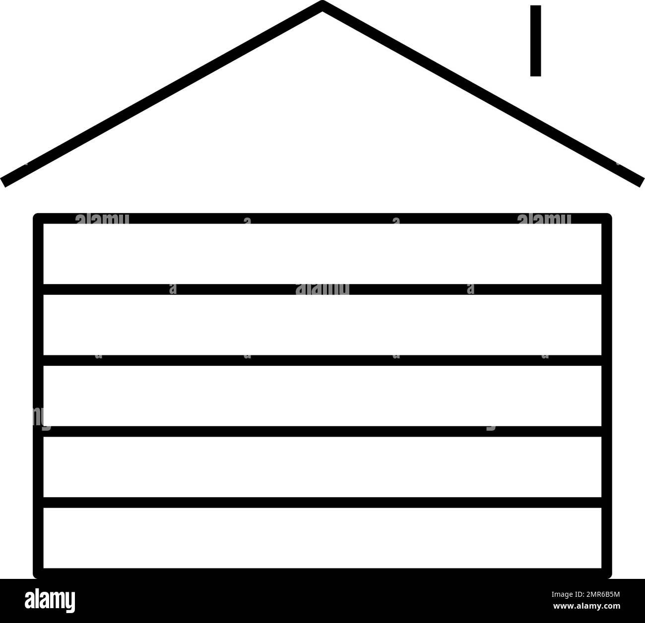 Wooden house thin line Cut Out Stock Images & Pictures - Alamy