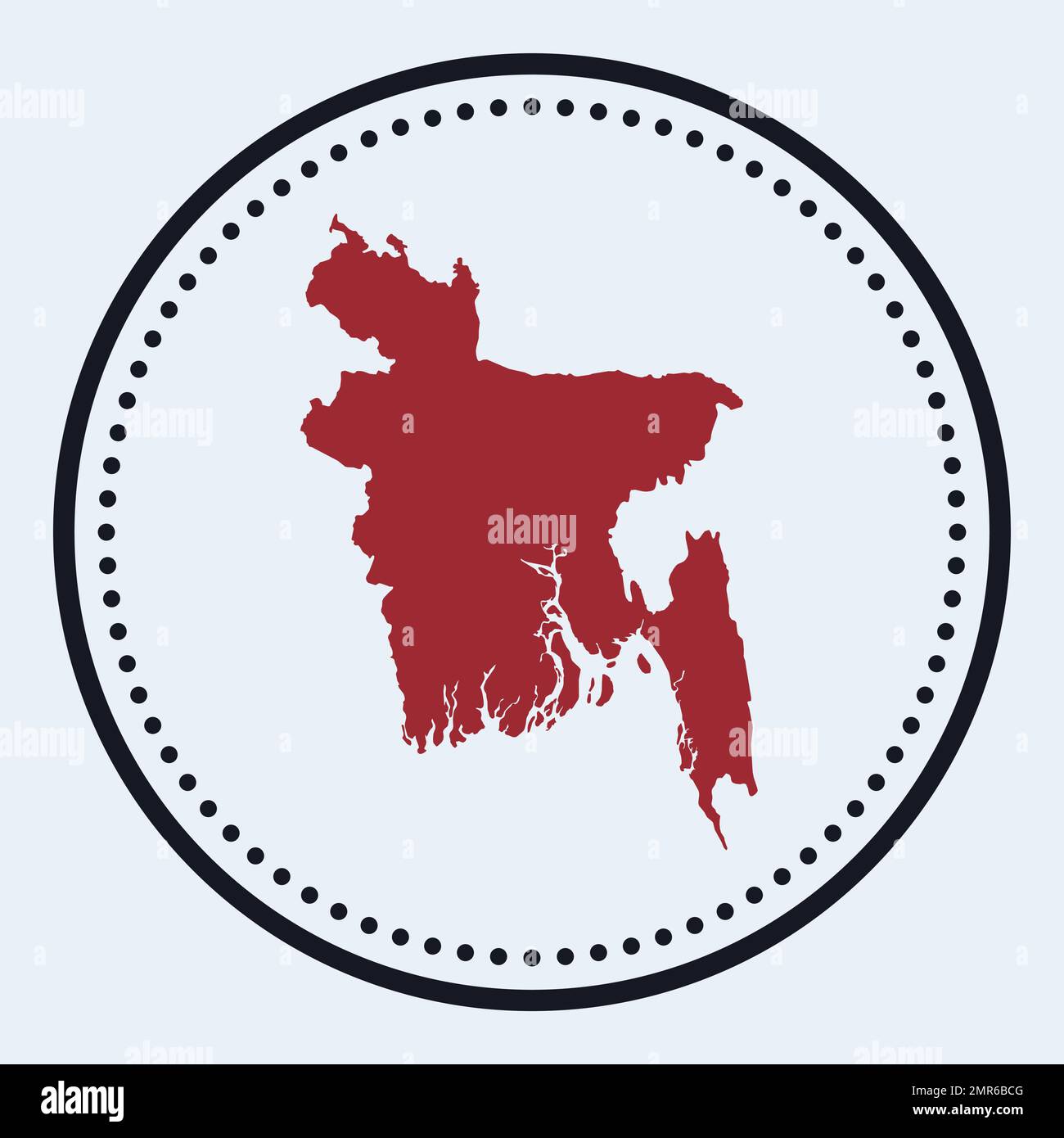 Bangladesh round stamp. Round logo with country map and title. Stylish ...
