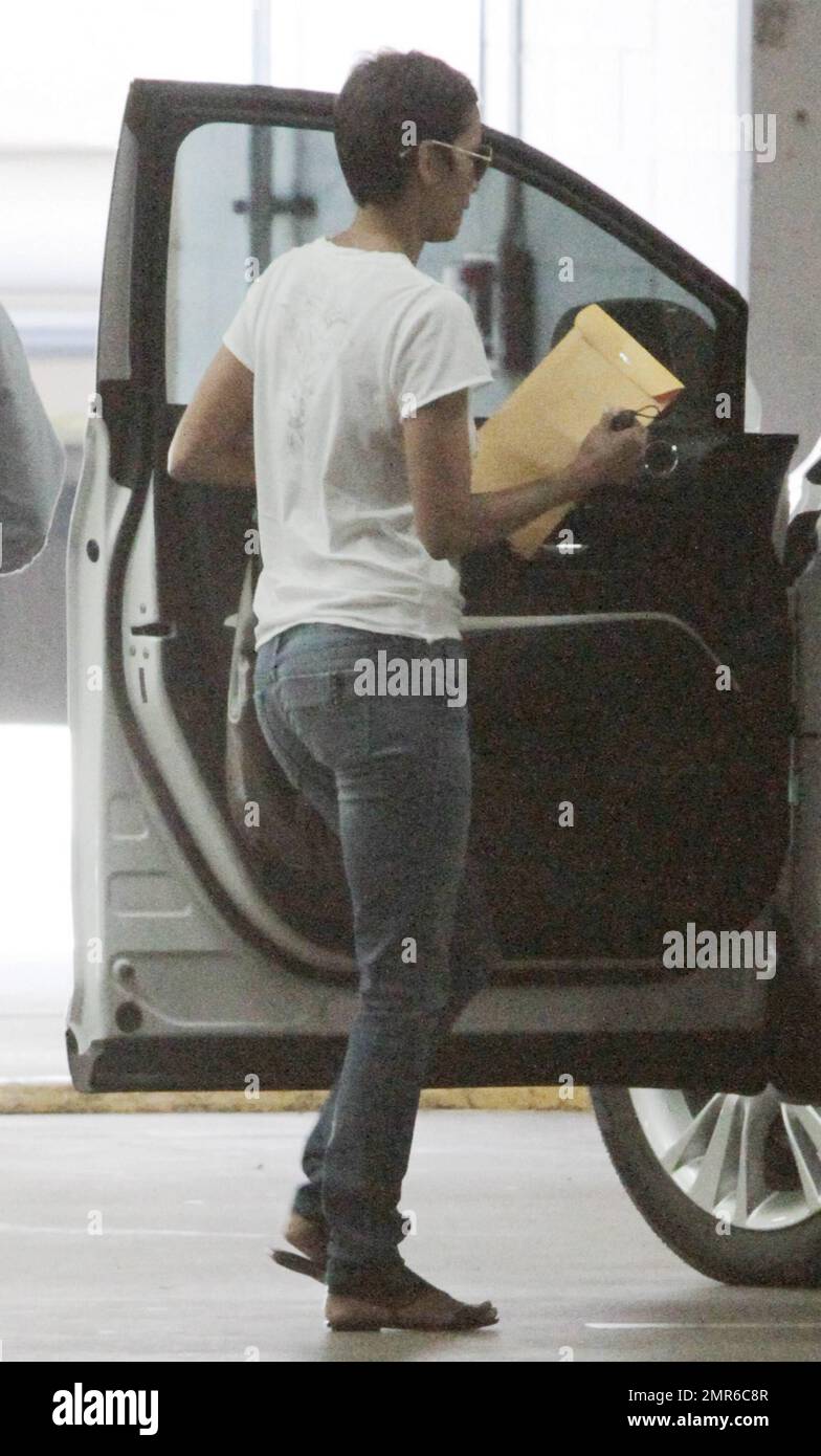 Exclusive Halle Berry Leaves A Plastic Surgery Building Touching Her Face After An Hour Long