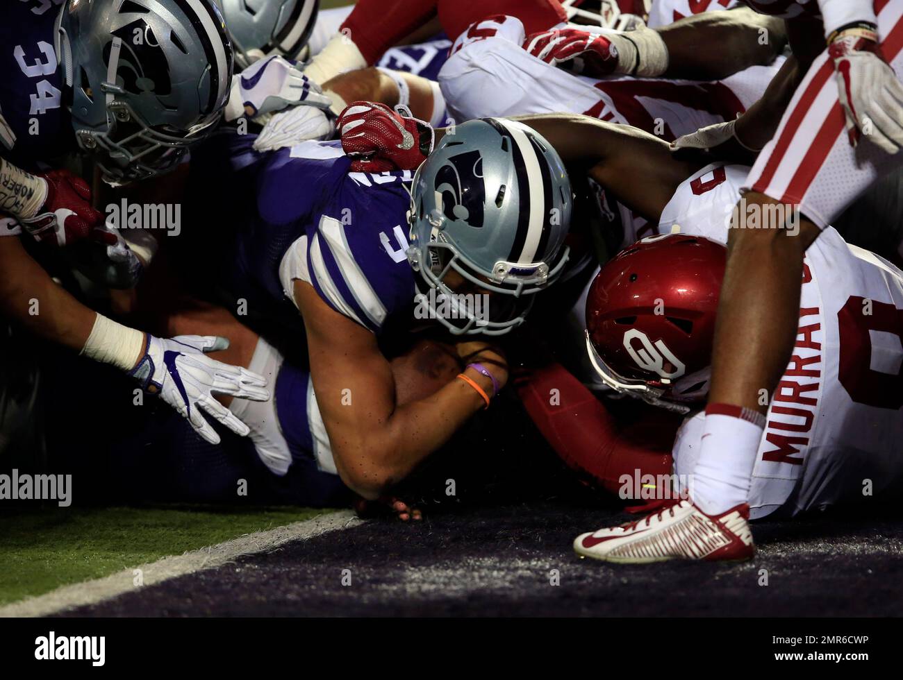 Kansas State quarterback Alex Delton (5) scores a touchdown against ...