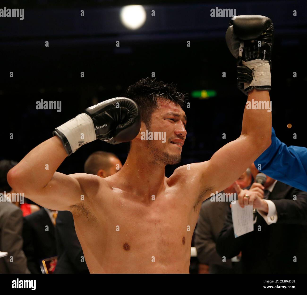 Japan's Ryota Murata cries as he is declared the winner after defeating ...
