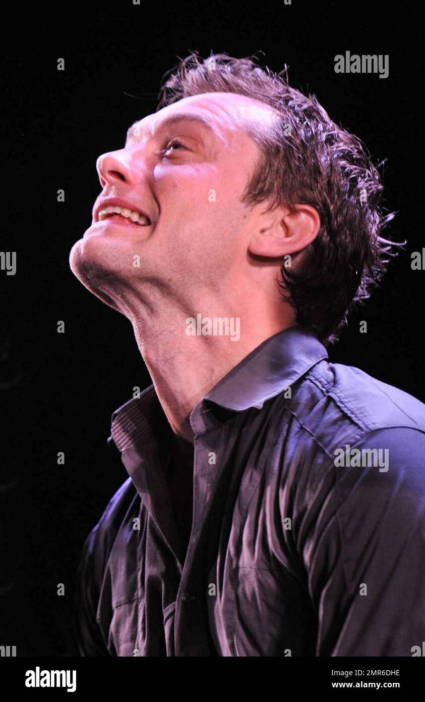 Actor Jude Law performs on the opening night of Hamlet on Broadway and ...