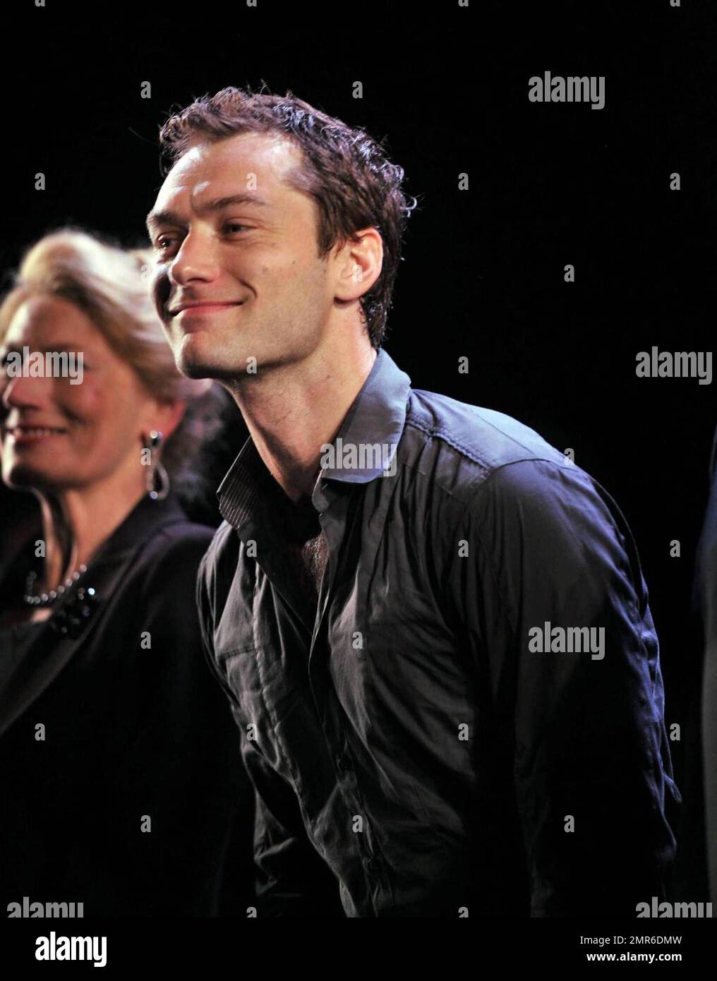 Actor Jude Law performs on the opening night of Hamlet on Broadway and ...