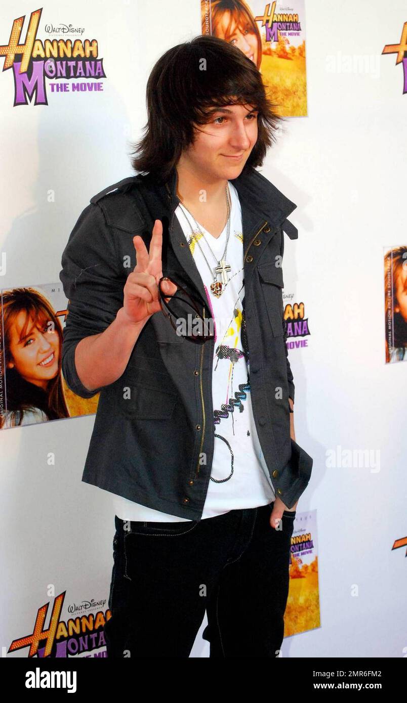 Mitchel Musso attends the premiere of "Hannah Montana: The Movie" at ...
