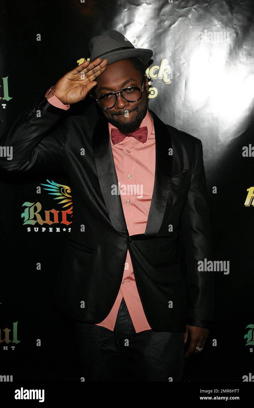 Singer Will.I.Am arrives on the red carpet for the Hard Rock Presents ...
