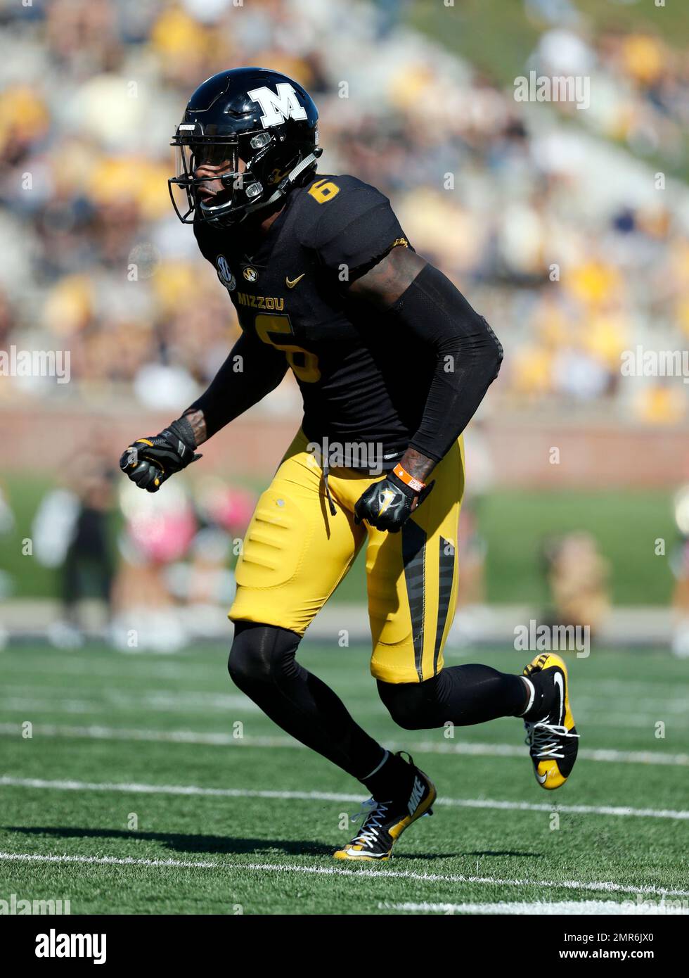 Missouri wide receiver J'Mon Moore takes up his position during the ...