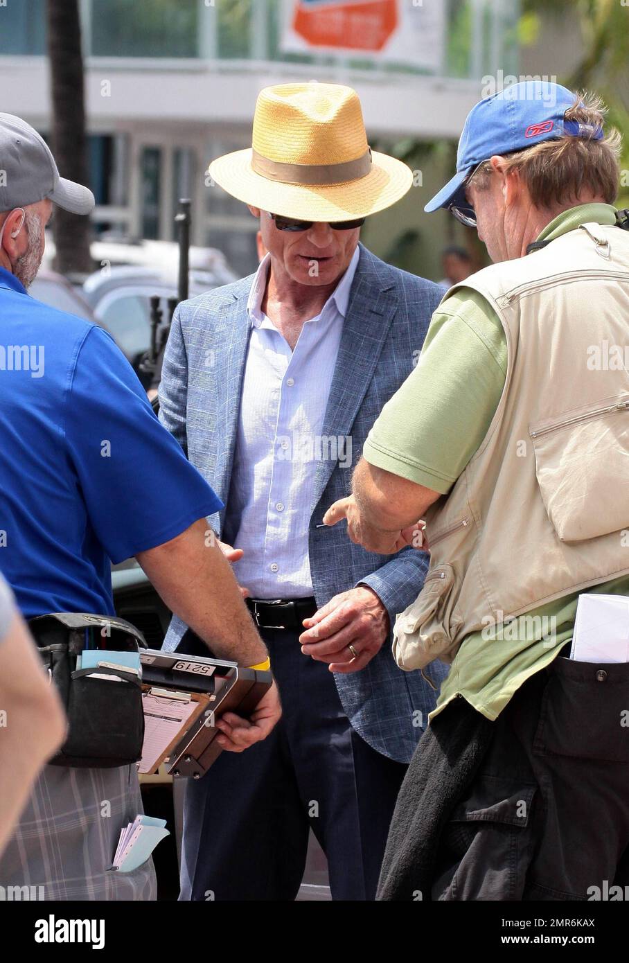 Ed Harris and Tony Plana film scenes on the location set for their new ...