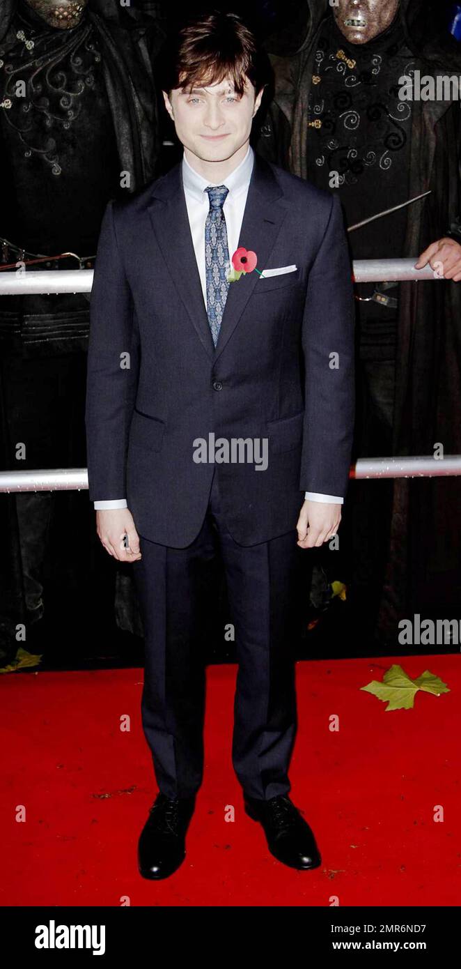Daniel Radcliffe poses on the red carpet at the world premiere of ...
