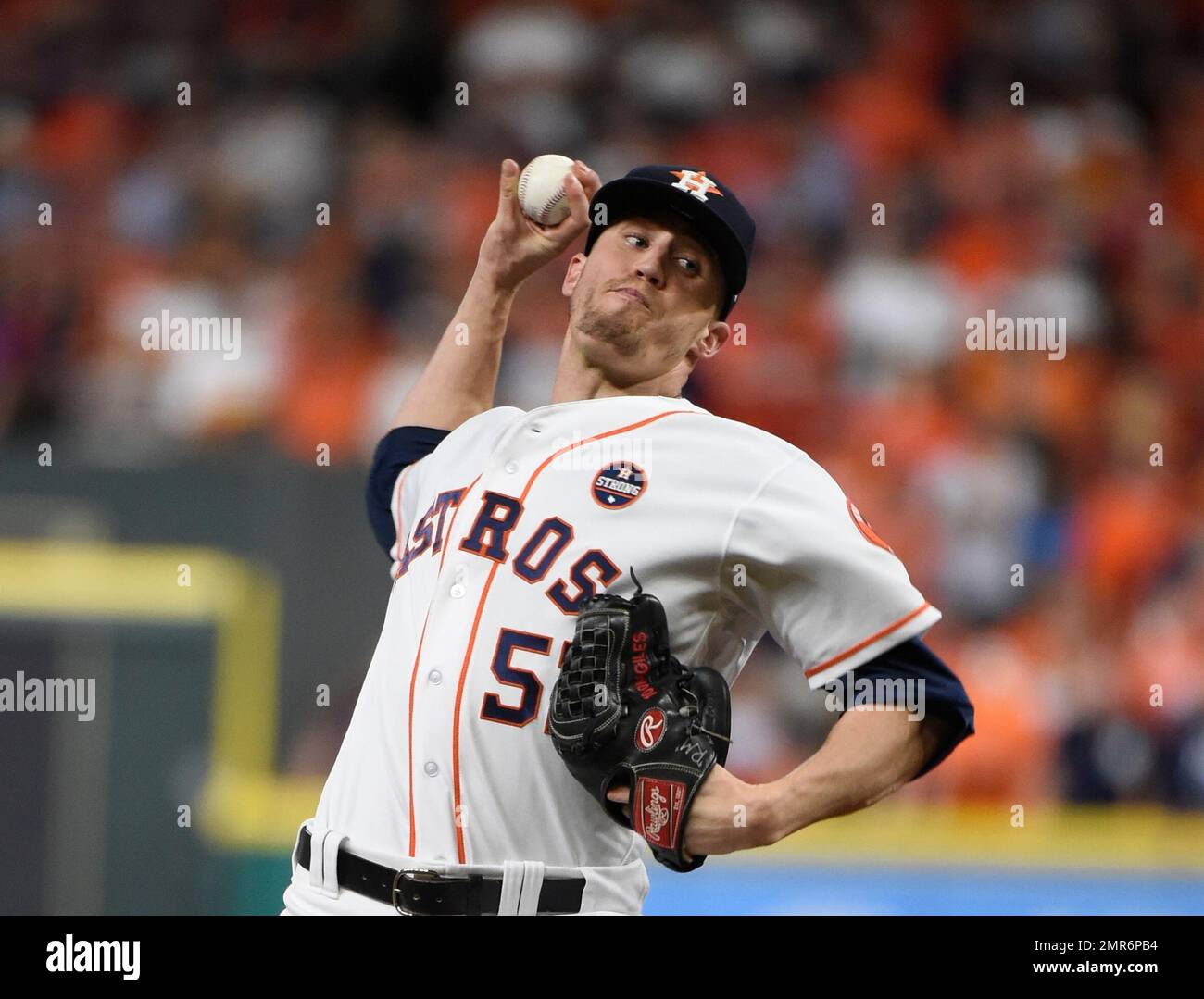Houston Astros relief pitcher Ken Giles throws during the ninth inning ...