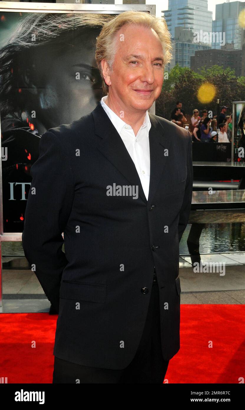 Alan Rickman at the premiere of "Harry Potter and the Deathly Hallows ...