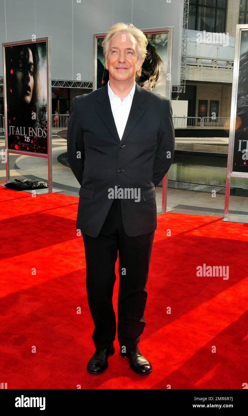 Alan Rickman at the premiere of "Harry Potter and the Deathly Hallows ...