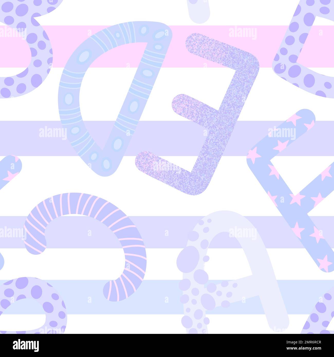 Cartoon alphabet seamless kids letter pattern for wrapping paper and ...