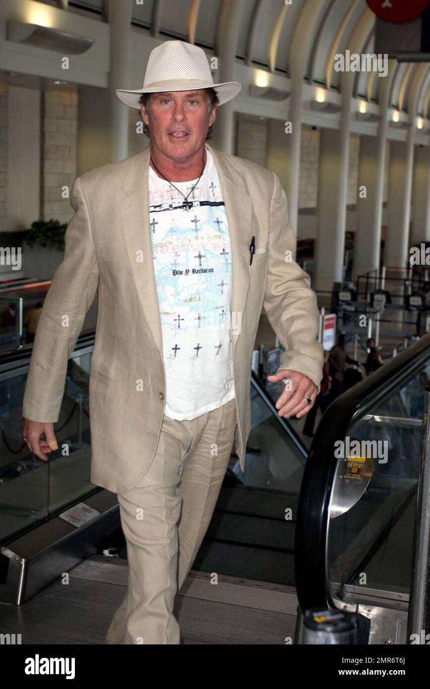 Exclusive!! David Hasselhoff arrives at LAX to catch a flight out of ...