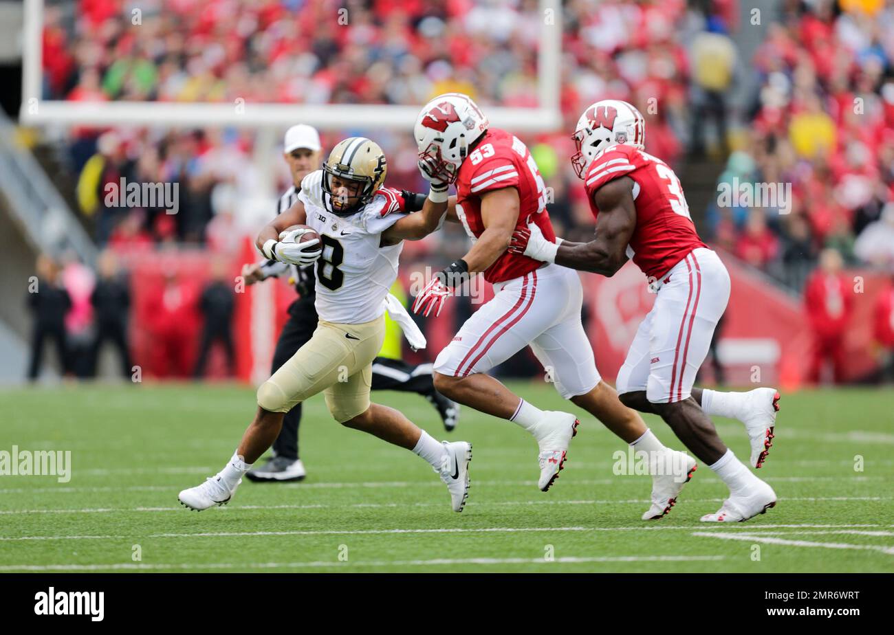 Purdue running back Markell Jones (8) against Wisconsin linebacker T.J ...