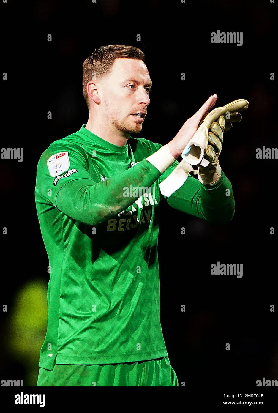Cardiff City goalkeeper Ryan Allsop applauds the fans following during ...