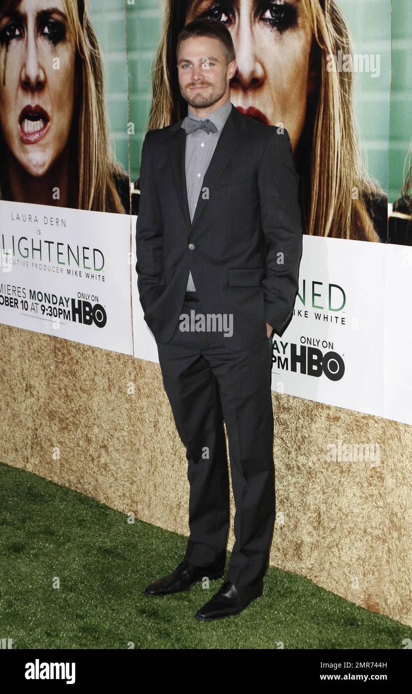 Stephen Amell at the Los Angeles premiere of HBO's "Enlightened" held ...