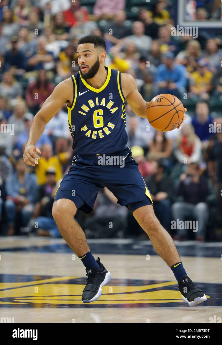 Indiana Pacers guard Cory Joseph (6) drives against the Brooklyn Nets ...