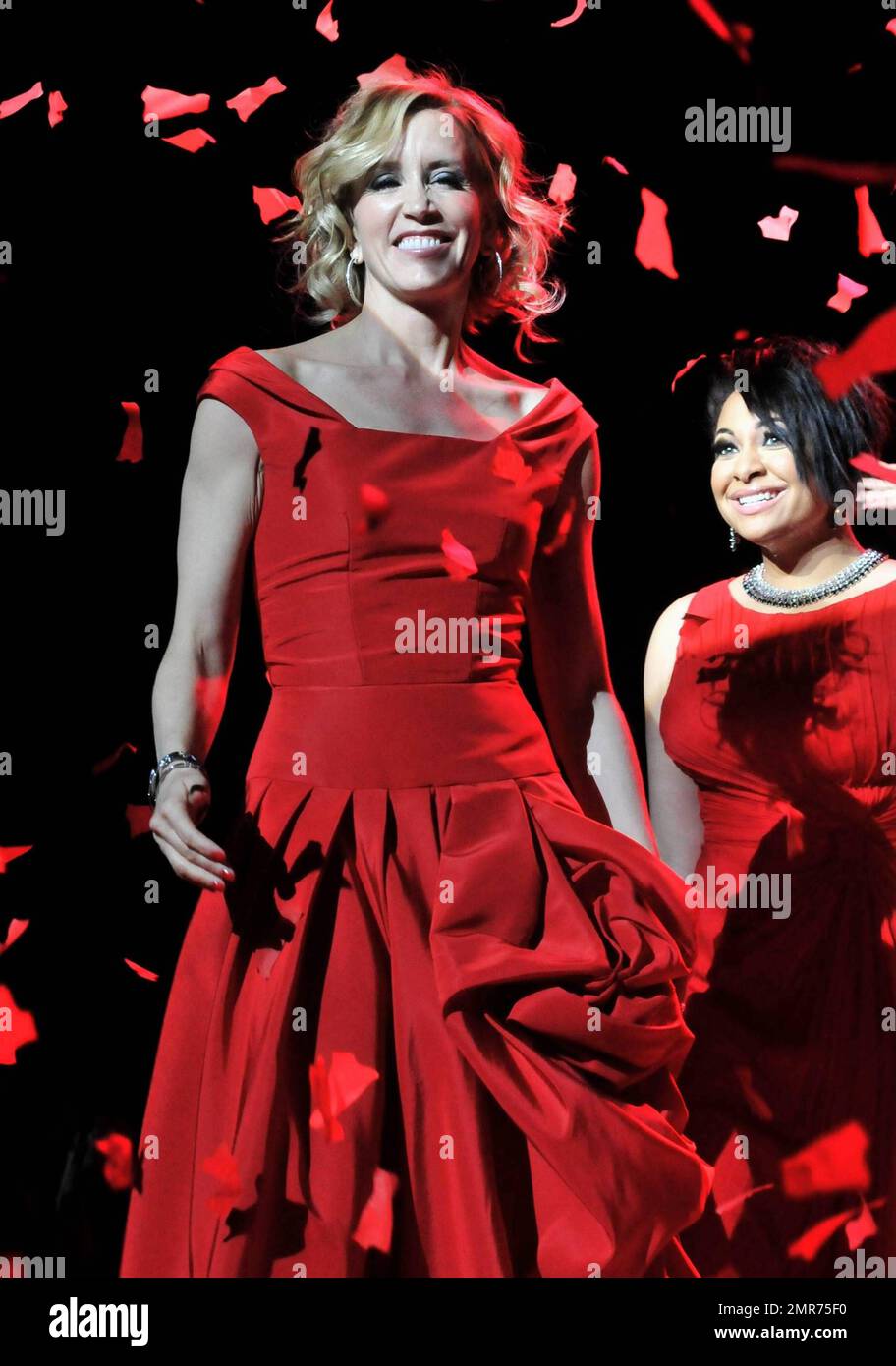 Actress Felicity Huffman models a red dress at the annual Heart Truth ...