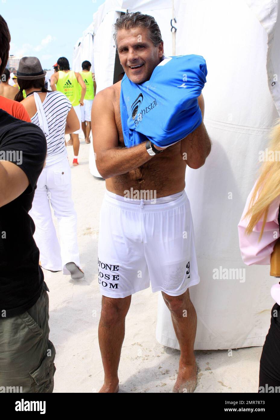 Mexican actor Hector Soberon participates in the FIFA Beach Soccer ...