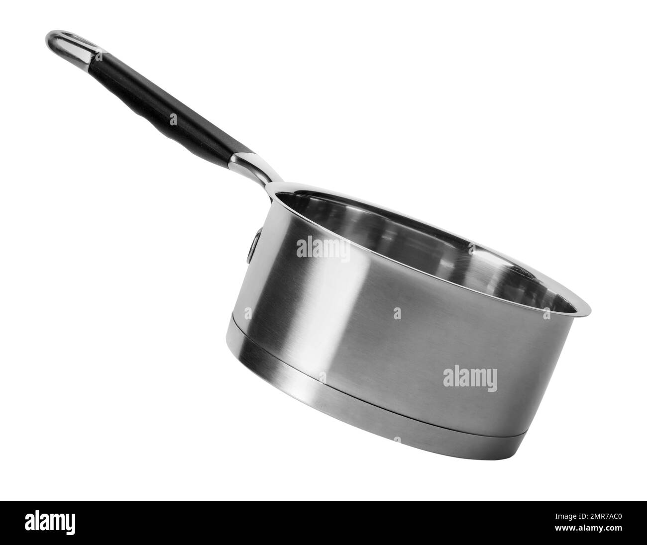 Empty modern steel saucepan isolated on white Stock Photo - Alamy