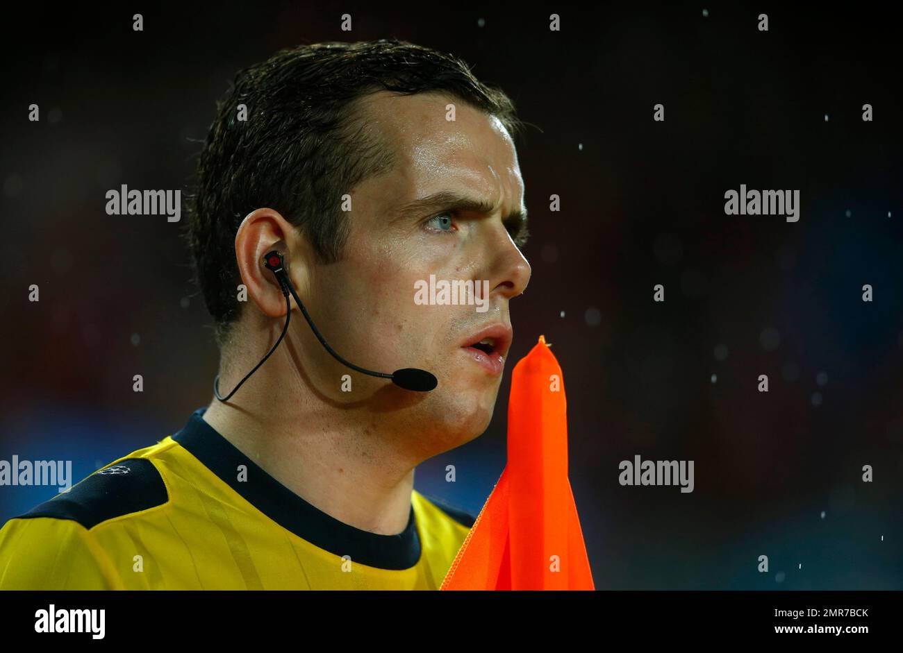 British line referee Douglas Ross looks on the group D Champions League ...
