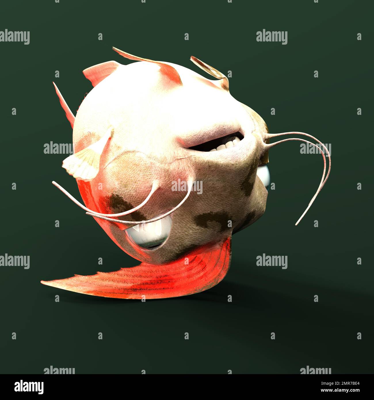 3d-illustration of an isolated colorful alien fantasy fish creature ...